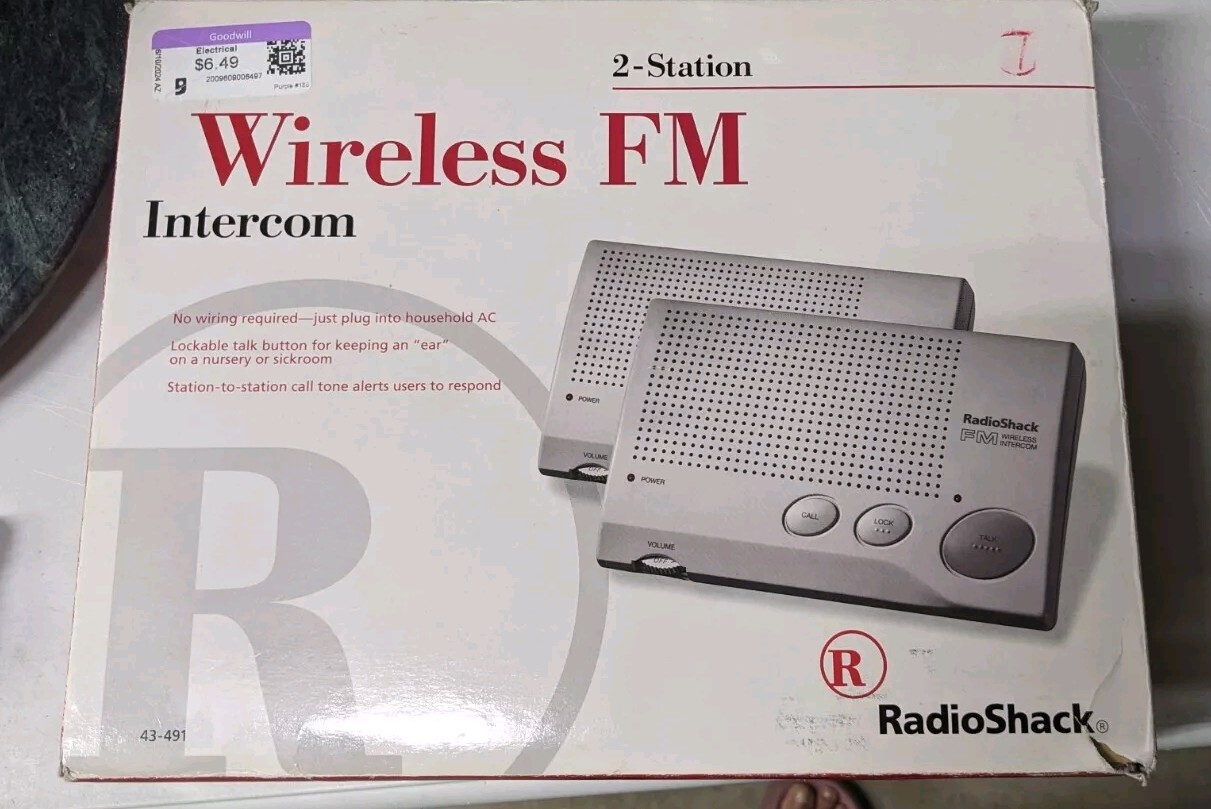 RadioShack 2-Channel FM Home Security Wireless Intercom System 43-491 ...