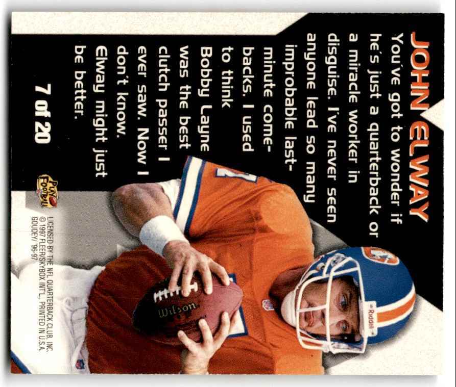 1997 FLEER GOUDEY - Y.A. TITTLE SAYS JOHN ELWAY DENVER BRONCOS #7 | eBay