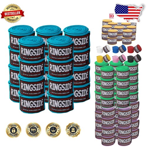 Vibrant Electric Blue 180" Boxing Hand Wraps - 10 Pairs with Safety ...