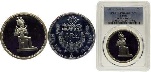 EGYPT , 5 POUNDS GOD OSIRIS 1994 - PCGS PR 66 DCAM TREASURE COLLECTION , RARE | eBay