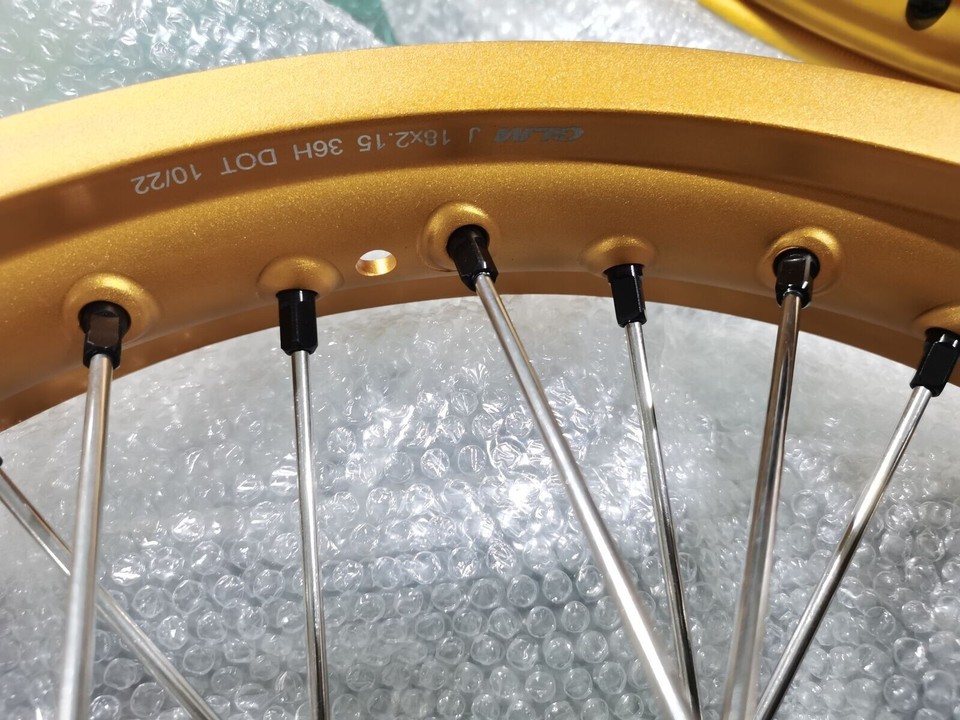 KKE 21/18 Cast Wheels for Yamaha YZ125 YZ250F YZ250F 03-2024 Gold Rim ...