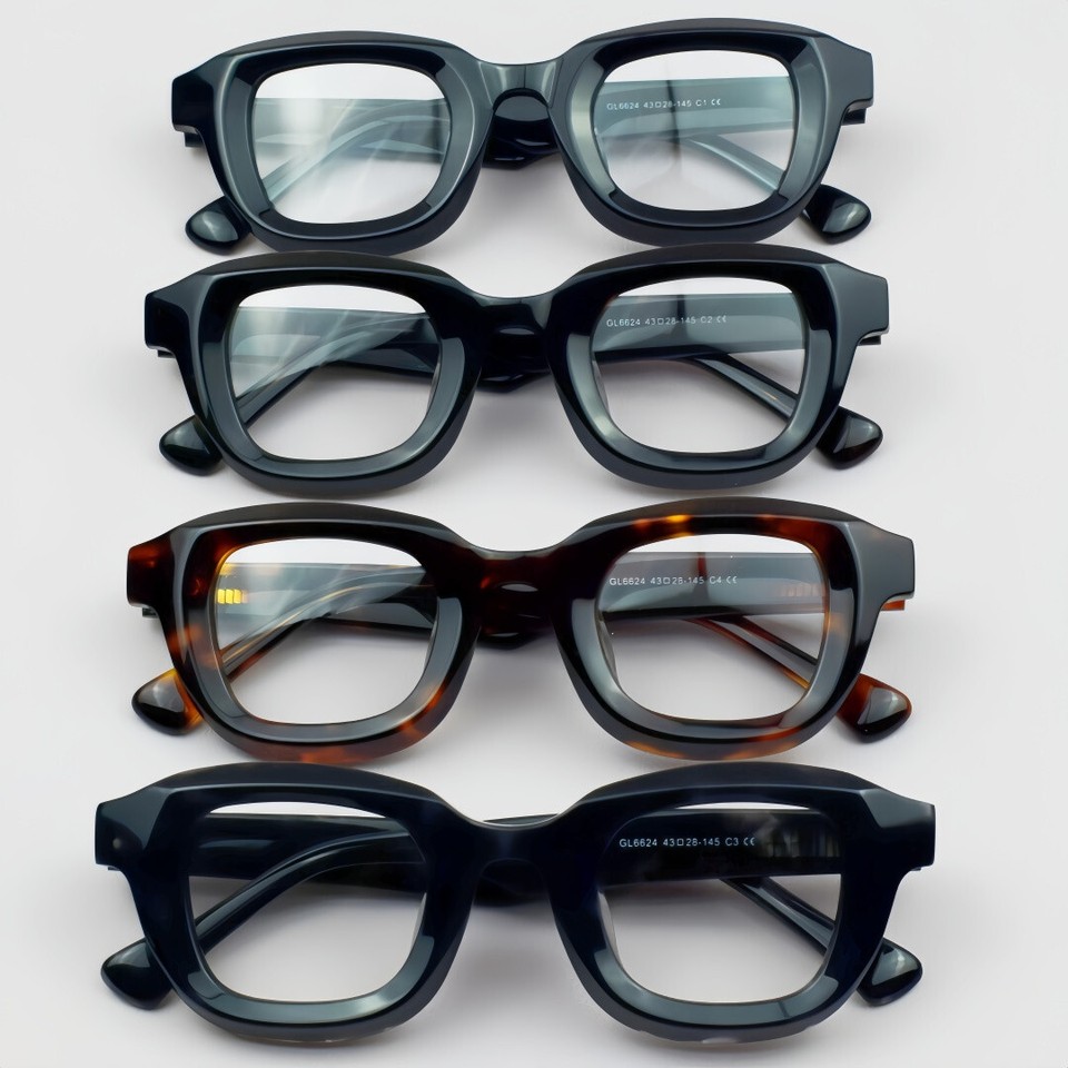 Thick Acetate Square Reading Eyeglasses Frames Fashion Men Women Retro ...