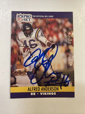 1990 NFL Pro Set Alfred Anderson Autographed Card #565 Minnesota ...
