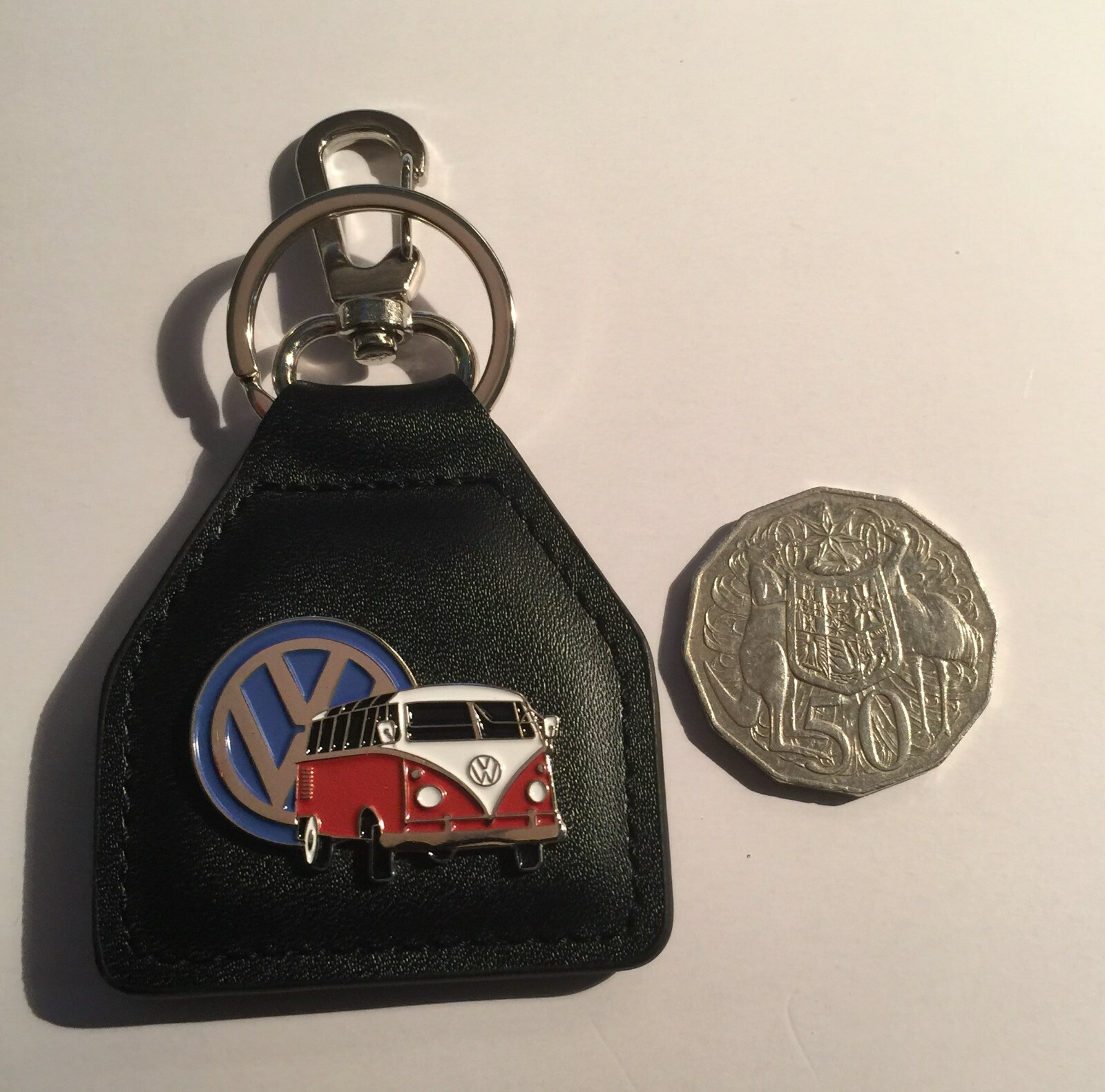 VW Volkswagen Kombi Metal and Leather Key Chain/Ring 2 clip, Car, Gift ...