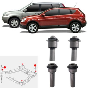 Front Subframe Bushes - Set of 4 - L/R - fits Nissan Qashqai (J10 ...