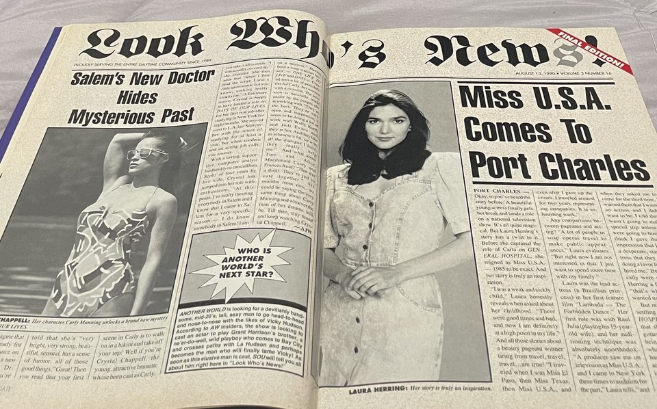 VINTAGE SOAP OPERA MAGAZINE 1990 YOUNG & THE RESTLESS, DAYS OF OUR ...