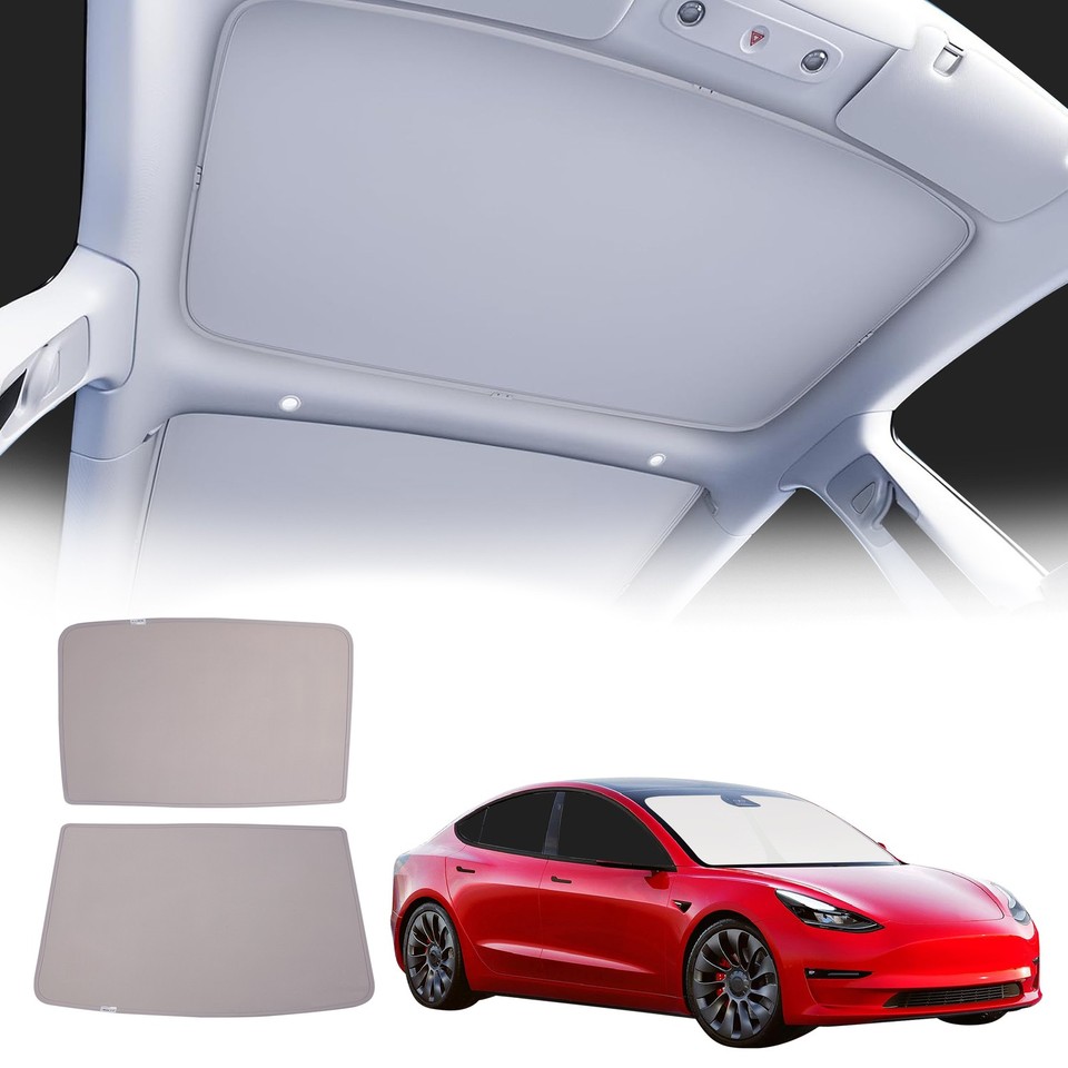 For Tesla Model 3 2021-2023 Glass Roof Sunshade Front & Rear Windows ...