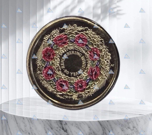 PRESALE-2025 $2 Remembrance 80th Anniversary of End/WW2 Coloured Coin ...
