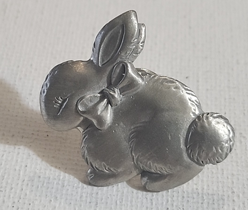 Bunny Rabbit Brooch Pin Silver Tone Tack Back | eBay