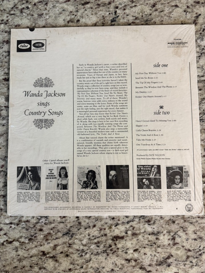 Wanda Jackson - Sings Country Songs OG LP, 1965, Capitol Recs, EX/UC ...