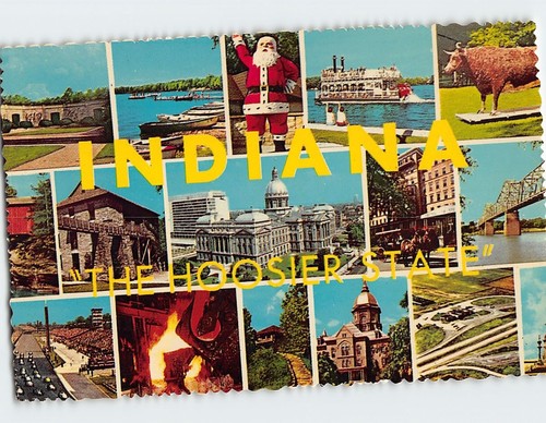 Postcard Famous Places/Landmarks Greetings from Indiana "The Hoosier ...