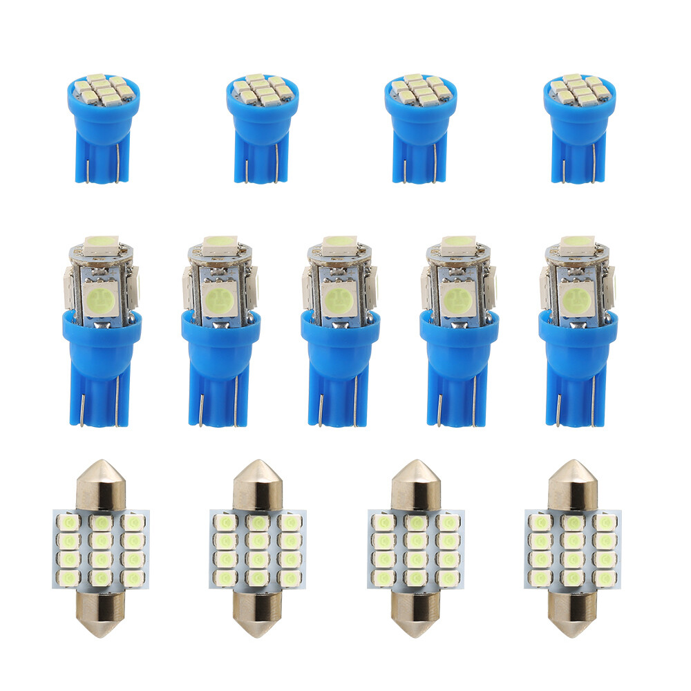 13Pcs LED Lights Interior Package Kit Ice Blue Dome Map License Plate ...