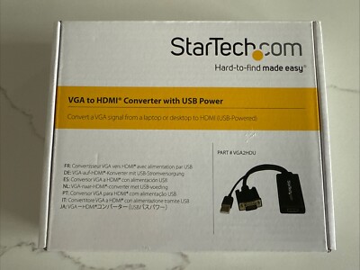 New Open Box Startech VGA to HDMI Converter with USB Power VGA2HDU | eBay