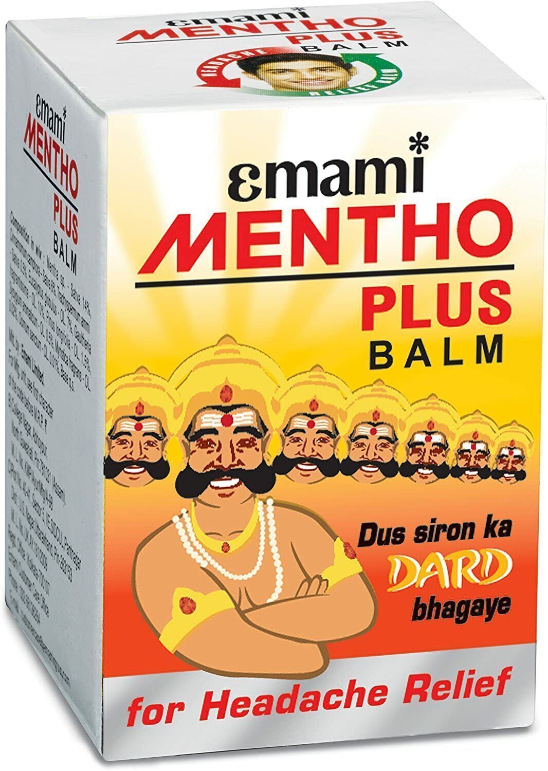 Emami Mentho Plus Headache Balm for Headache Relief 9ml/0.30 fl oz ...