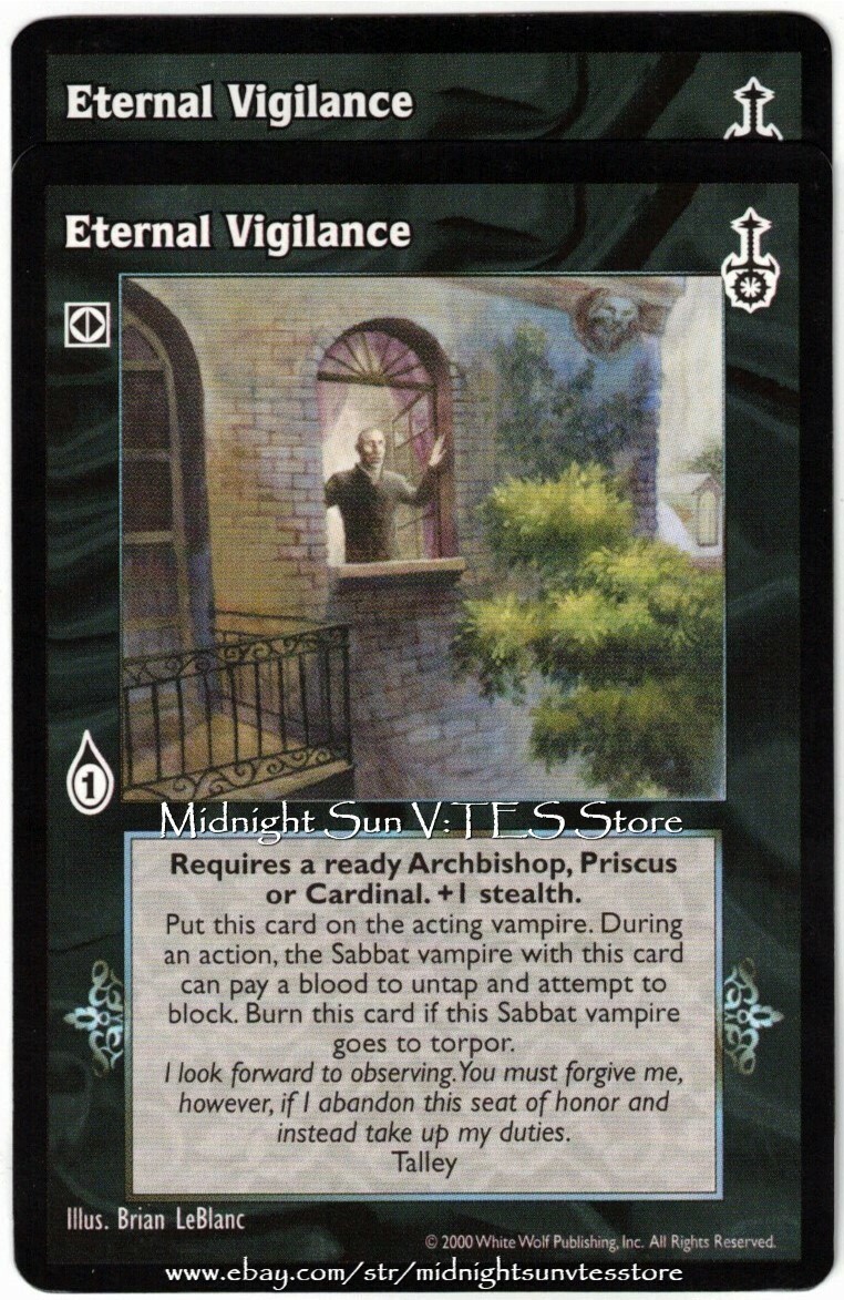 Eternal Vigilance x2 Sabbat War V:TES VTES Vampire CCG | eBay