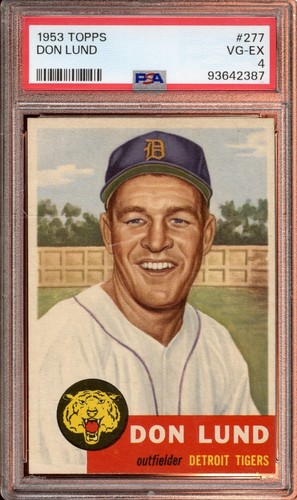 1953 Topps #277 Don Lund - PSA VG-EX 4 - Detroit Tigers - CENTERED ...