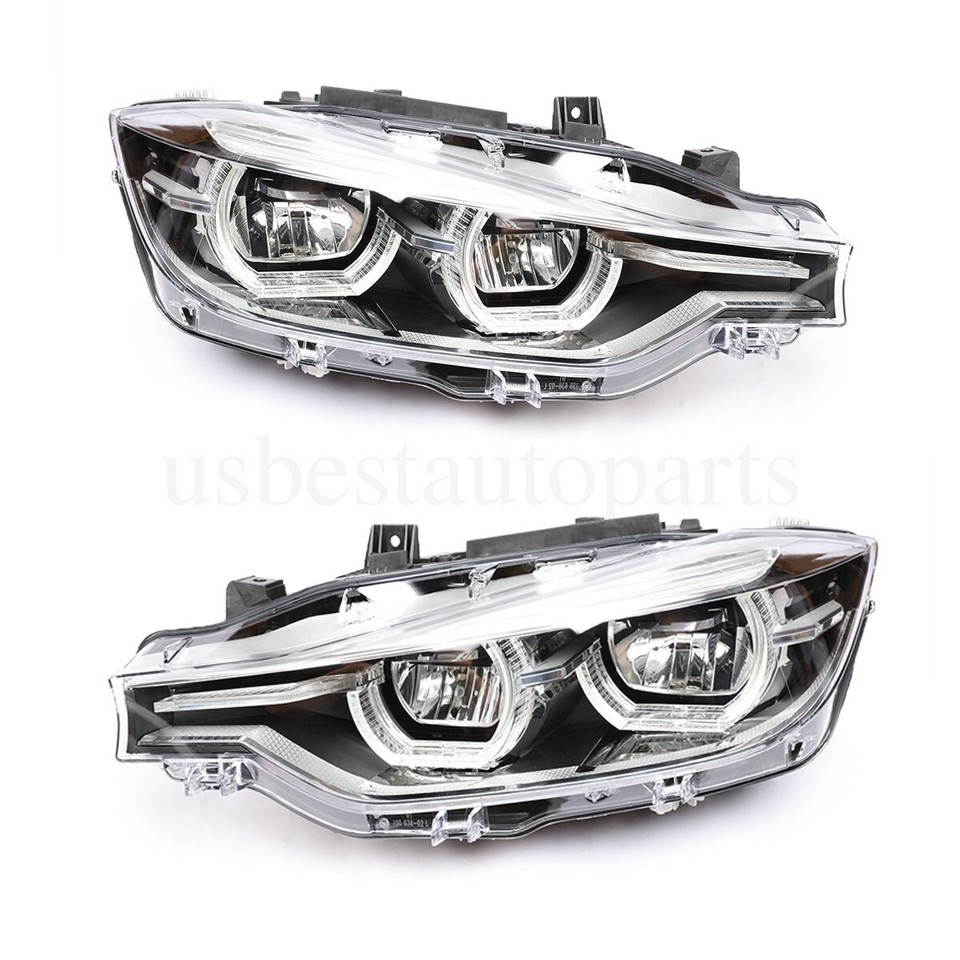 PENSUN Fit 2013-2015 BMW F30 3-Series U Ring LED Angel Eyes Projector ...
