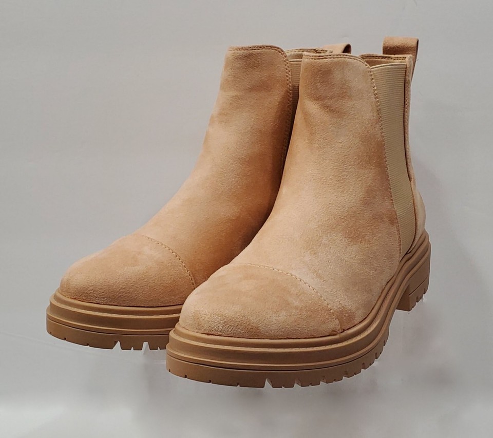 ZBY Suede Rose Gold/Peach Chelsea Pull-On Boots - 8.5 | eBay