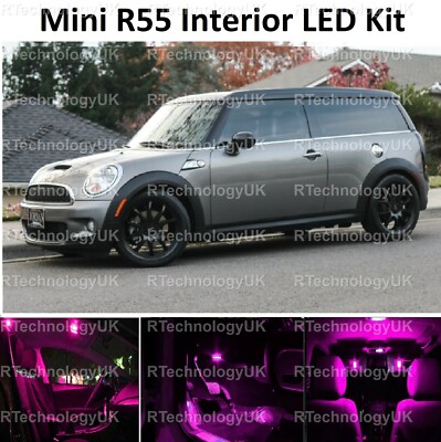 PREMIUM MINI COOPER S JCW CLUBMAN R55 INTERIOR PINK PURPLE UPGRADE LED ...