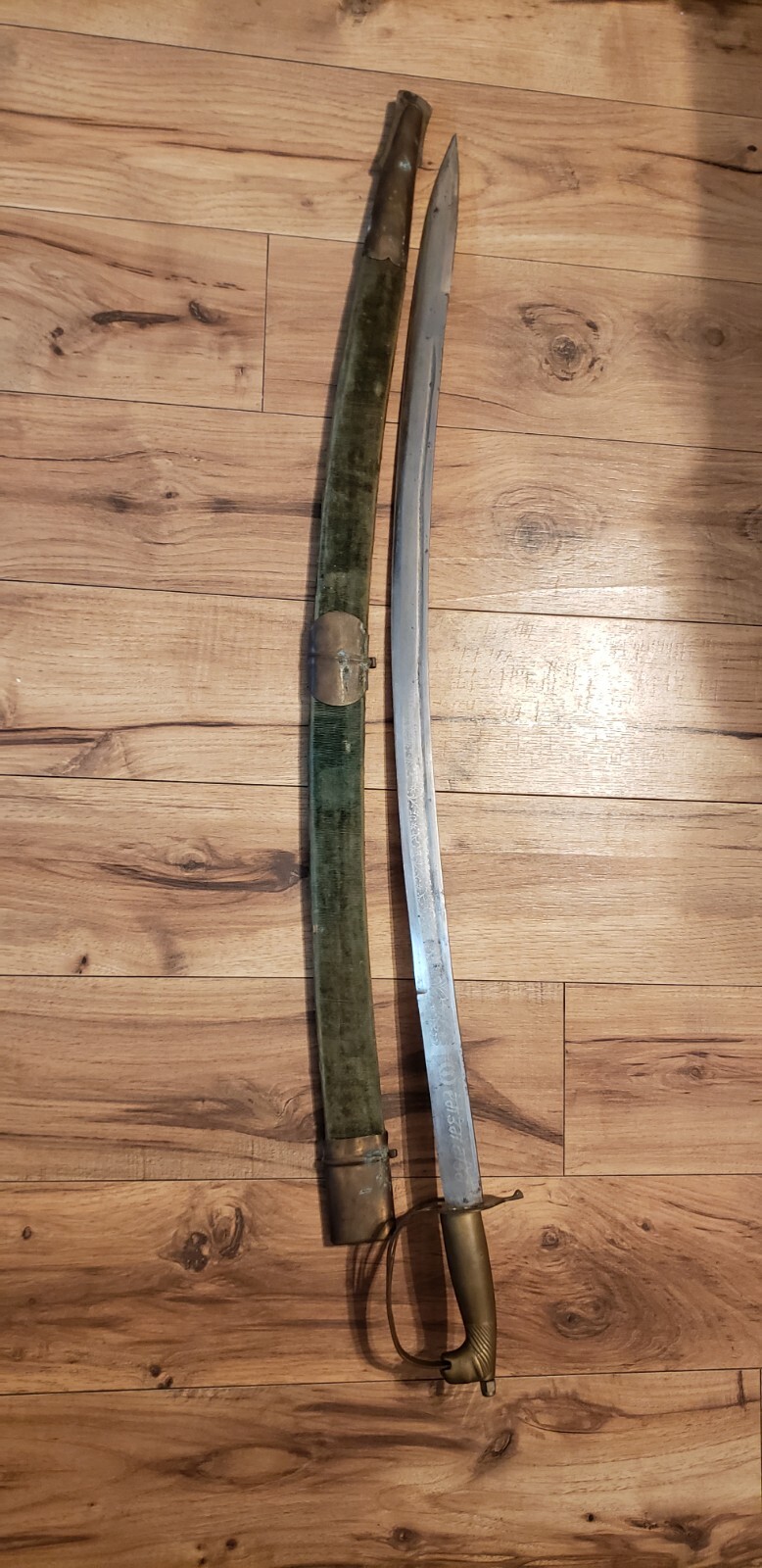 Vintage Middle Eastern Made In India Curved Sword Scabbard w/Brass ...