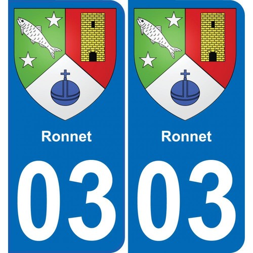 03 Ronnet autocollant sticker plaque immatriculation auto ville | eBay