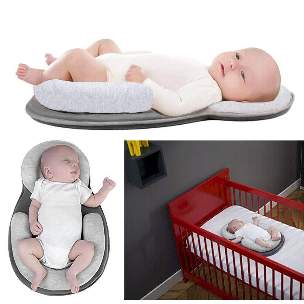 Infant Baby Newborn Cot Pillow Cushion Flat Head Sleep Nest Pod Anti ...