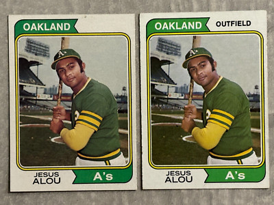 (2) 1974 Topps JESUS ALOU "No Position" Baseball Error & Corrected ...