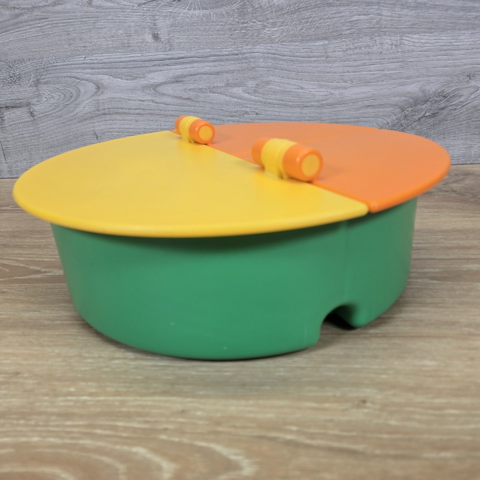 Vintage 1990s Ikea Glis Storage Box 3 Section Orange Yellow Green ...