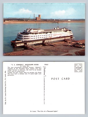 S S Admiral Mississippi River St Louis Vintage Postcard Excursion ...
