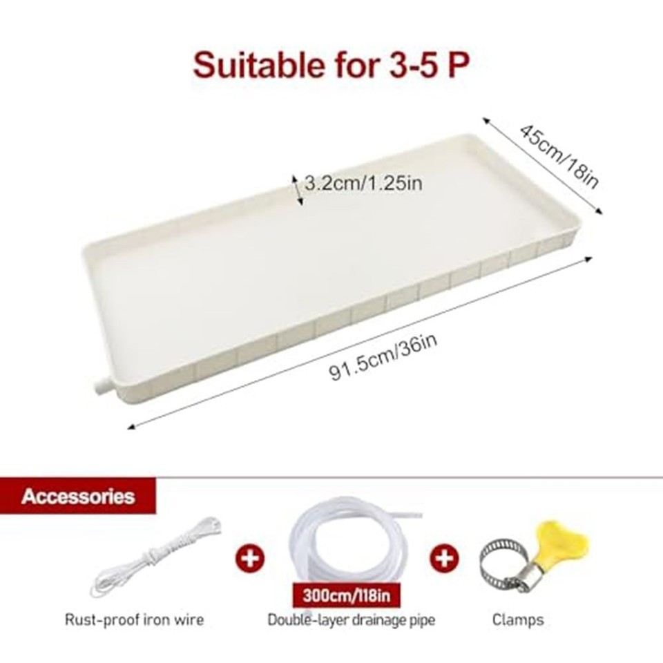 AC Drain Pan Aircon Accessory Leak Prevention Integrated Drainage Hose ...