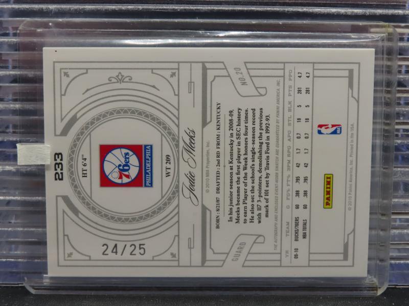 2009-10 National Treasures Jodie Meeks Prime Gold Rookie Patch Auto RC ...