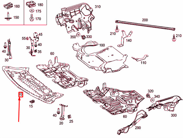OEM MB E W212 Engine Compartment Front Bottom Cover A2125240230 Genuine ...