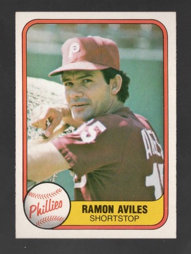 1981 Fleer Ramon Aviles Philadelphia Phillies #23 Near Mint or Better ...