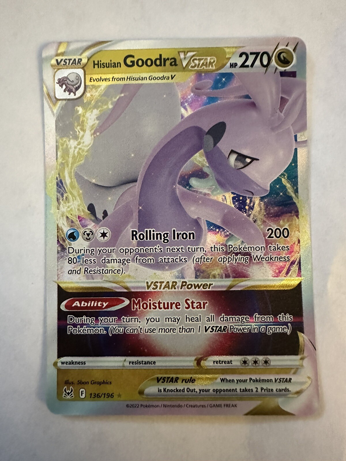 Hisuian Goodra Vstar 136/196 Lost Origin Ultra Rare Holo Pokemon Card ...