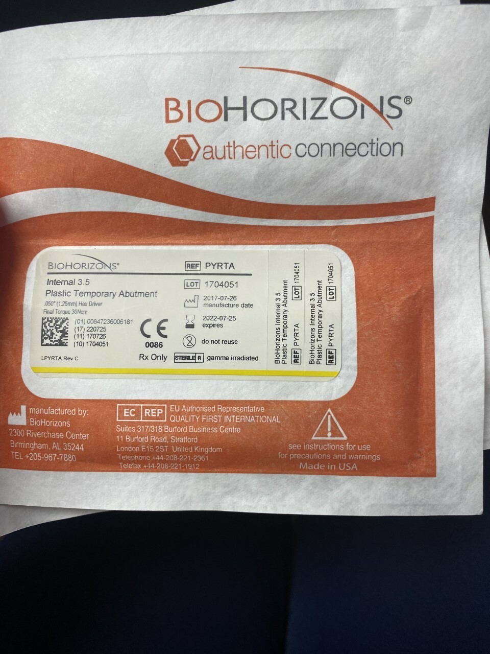 biohorizon plastic abutment 3.5 mm | eBay