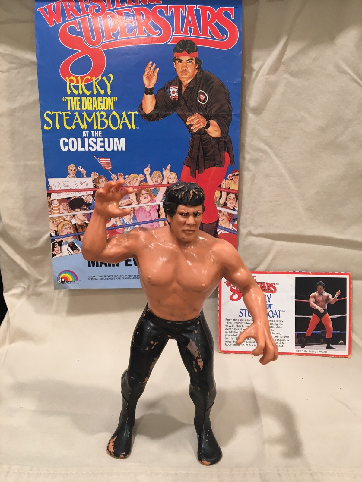RICKY STEAMBOAT - WWF WRESTLING SUPERSTAR - VTG 1986 LJN 8" FIGURE W ...