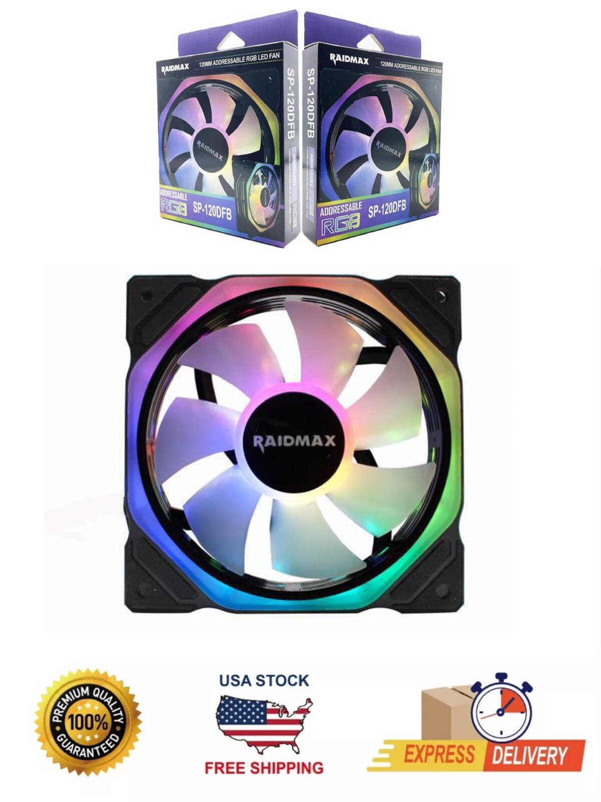 RAIDMAX 120mm ARGB LED PC Computer Case Cooling Fan