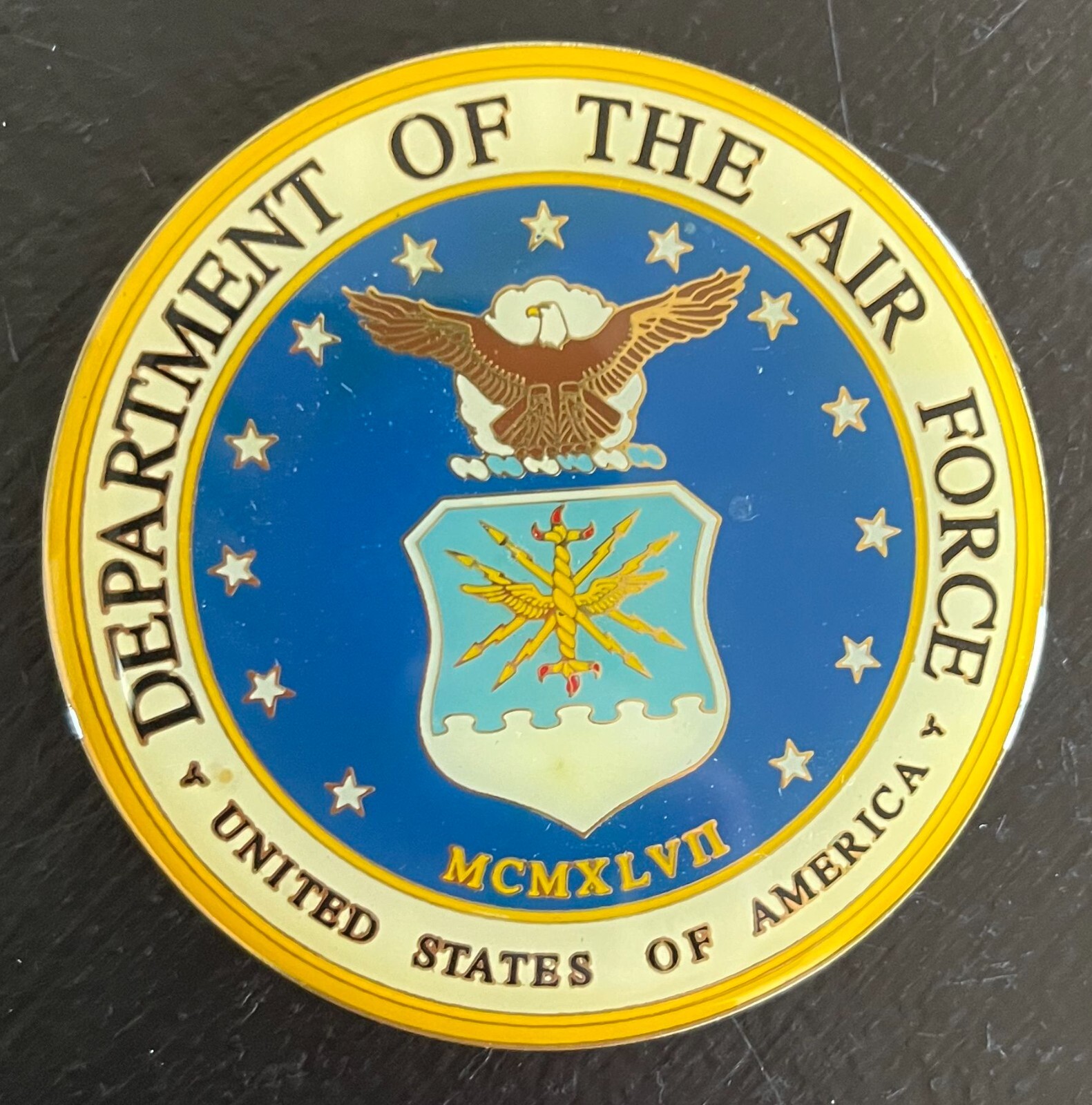 USAF - UNITED STATES AIR FORCE - Solid BRASS SEAL - 2.5 INCH Full Color ...