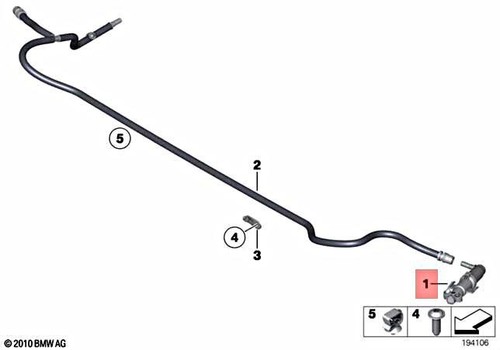 Genuine BMW Hybrid M5 F07 F10 F11 F18 High Pressure Nozzle Left ...