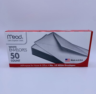 Mead #10 Envelopes Business & Legal White Letter All Purpose Mailing 50 ...