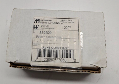 NEW Hammond 229B20 Transformer, PCB mount, low profile, 12VA, 20V C.T ...