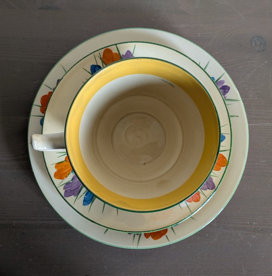 Hand Painted Clarice Cliff Bizarre Range Crocus Pattern Trio by ...