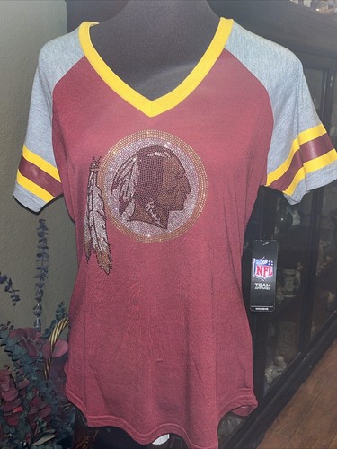 NFL Women's Redskins Rhinestone Logo Embellished T-Shirt Sz Medium NWT ...