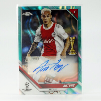 2021-22 2022 Topps Chrome UCL Antony SSP Aqua Lava Refractor Auto ...