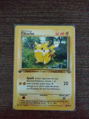 PIKACHU (red cheeks) 1st Edition Pokemon Jungle Card 1999 #60/64 NM/M ...