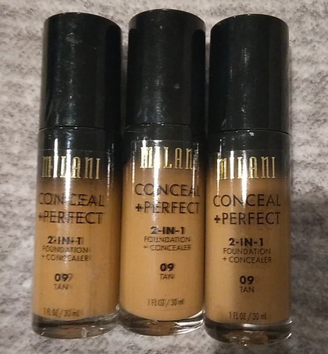 2 Pack Milani Conceal & Perfect 2 in 1 Foundation+Concealer 09 TAN | eBay