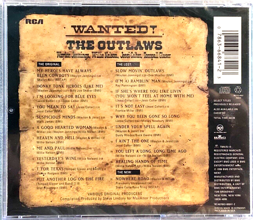 Wanted! The Outlaws (1976-1996 20th Anniversary) Remastered CD *Sealed ...