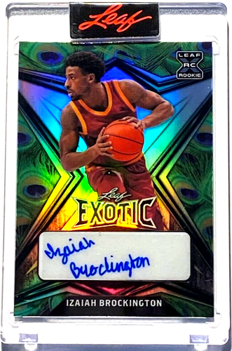 2022 Leaf Exotic Basketball IZAIAH BROCKINGTON RC Auto 2/7 Peacock ...