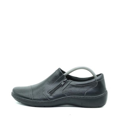 Clarks Damen 15762 Slipper Schwarz Leder Low-Top Komfort Komfortschuhe ...