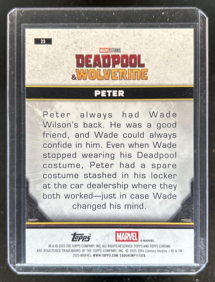 2025 Topps Chrome Deadpool Peter Characters Prism Refractor #23 | eBay